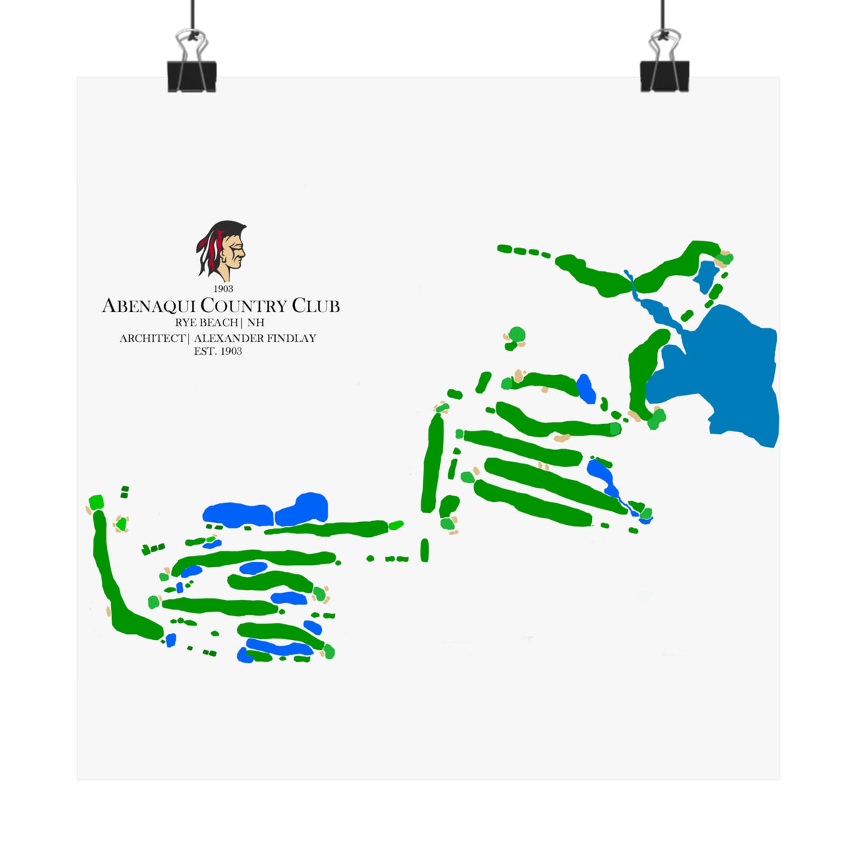 Abenaqui Country Club Course Map, Matte Vertical Posters – Abenaqui CC ...